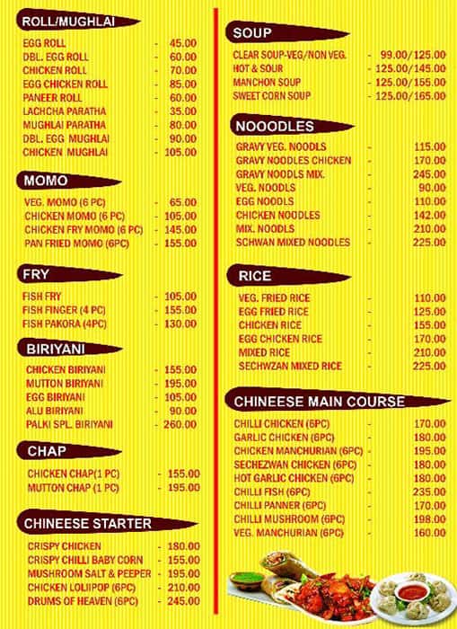 Menu of Palki Restaurant And Caterer, Serampore, Kolkata