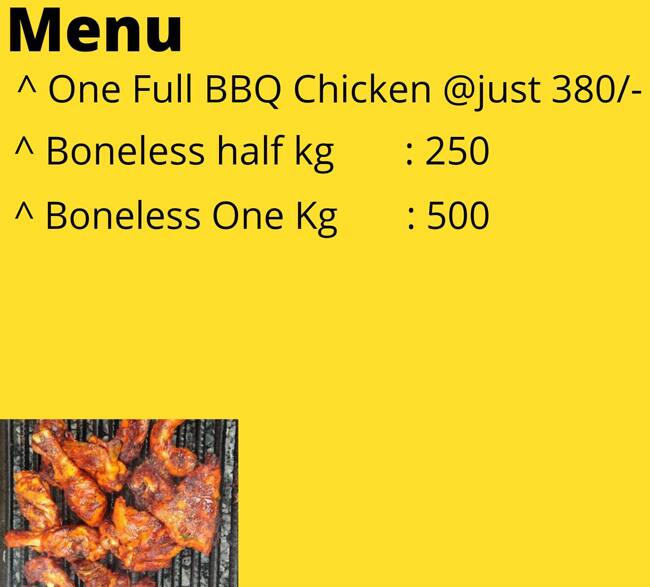 Menu of BBQ Home, Brigade Road, Bangalore