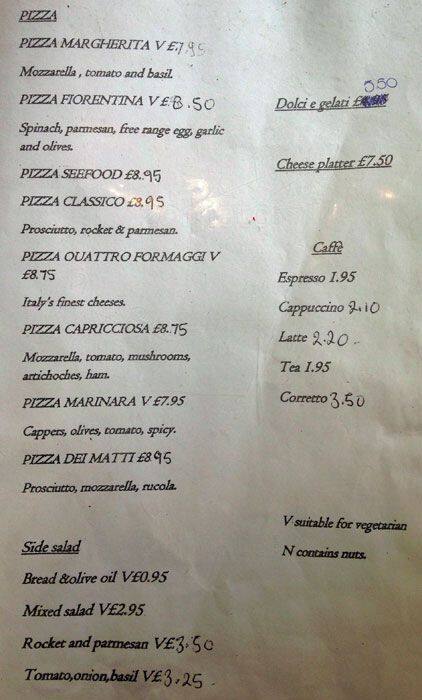 Menu at Bon Gusto pub & bar, London
