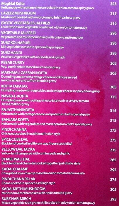 Menu at Spice Cube, Ludhiana, Kartar Bhawan M.C. No. 2439/1284