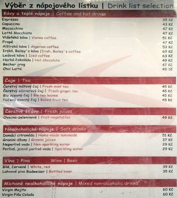 Freedom Café Menu, Menu podniku Freedom Café, Karlovy Vary, Karlovy ...