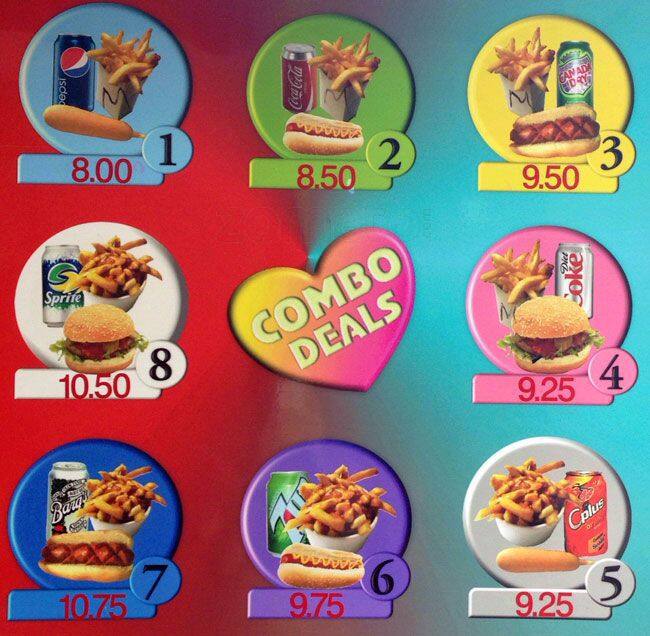 Menu at Le Snack Attack, Ottawa