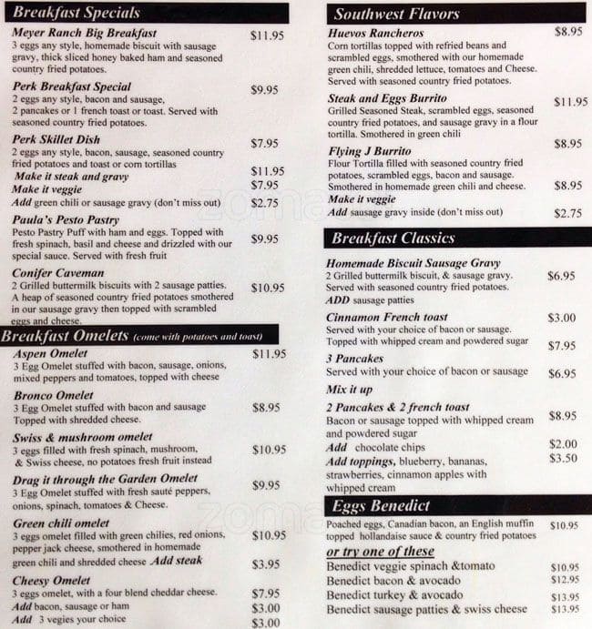 Aspen Perk Cyber Cafe Menu, Menu for Aspen Perk Cyber Cafe, Conifer ...