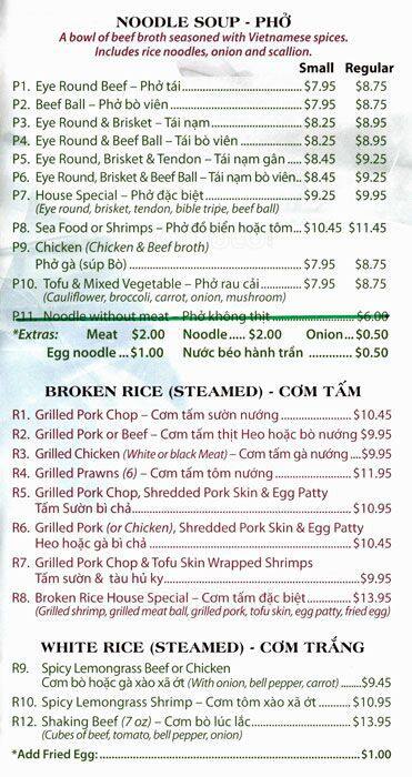 Menu at Doan's Vietnamese Cuisine restaurant, Charlotte
