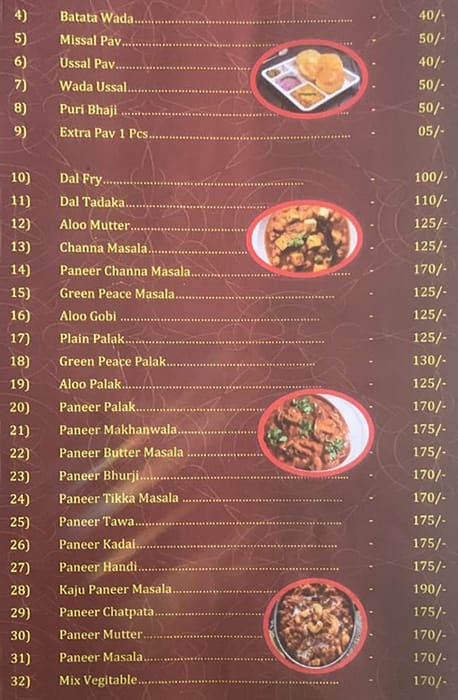 Menu of New Udupi Pure Veg, Palghar, Mumbai