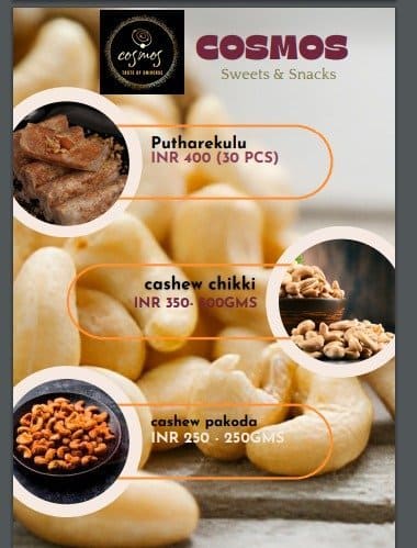 Menu of Cosmos Sweet & Snacks, Ambattur, Chennai