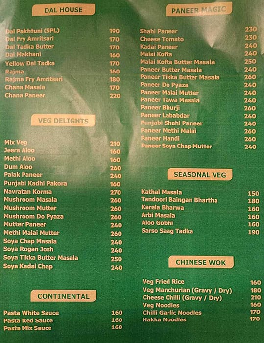 Menu of Katani Dhaba, Phase 10, Mohali