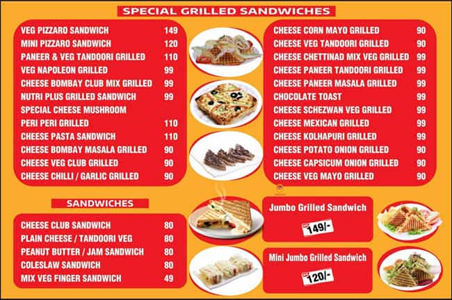Menu of Sandwich Express, Koregaon Park, Pune