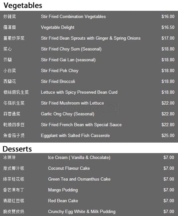 Menu at The Cube Restaurant, Auckland