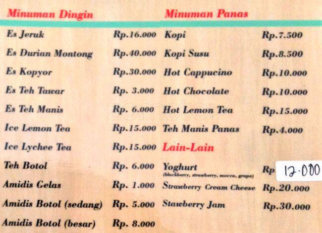 Menu at Sam's Strawberry Corner cafe, Tangerang, Ruko Piazza del Espana