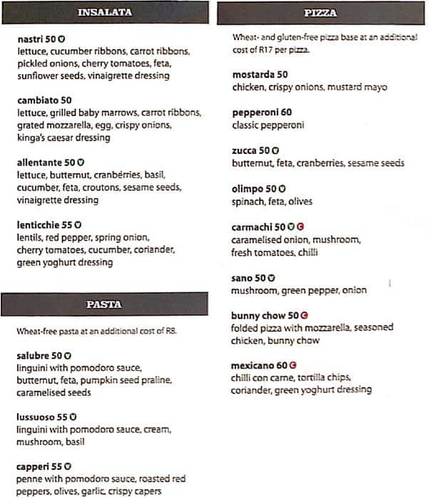 Col'Cacchio pizzeria Menu - Zomato SA