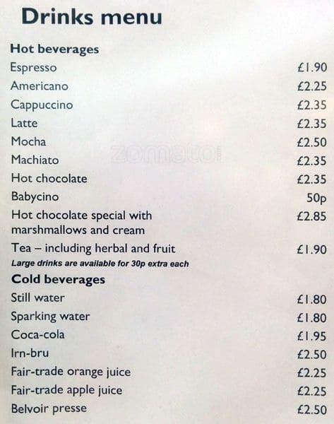 John Lewis Coffee Shop Menu, Menu for John Lewis Coffee Shop, City ...