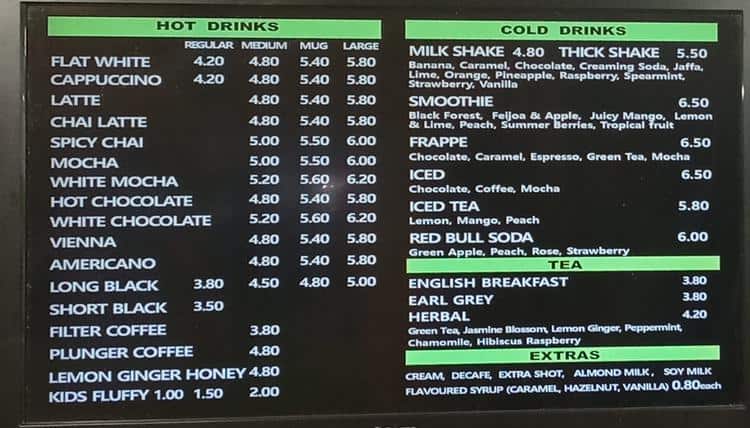 Menu at Hollywood Bakery & Espresso, Hamilton, Shop 149