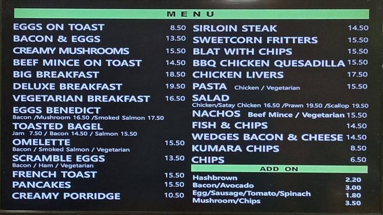 Menu at Hollywood Bakery & Espresso, Hamilton, Shop 149