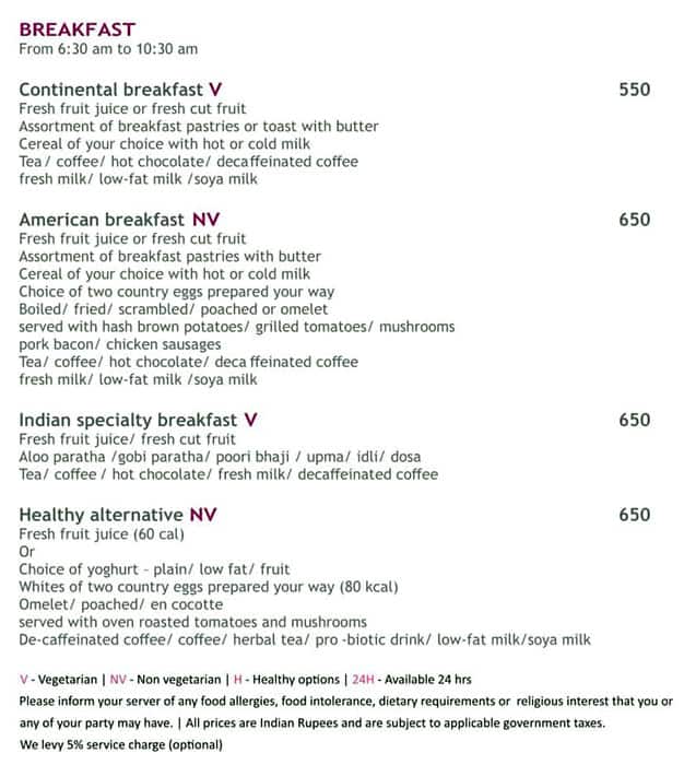 Menu of Essence - Crowne Plaza, Satellite, Ahmedabad