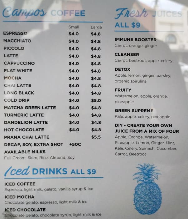 Menu at Bloom at Mosman restaurant, Mosman