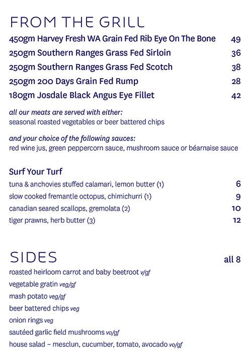 Menu at Sen5es pub & bar, Perth