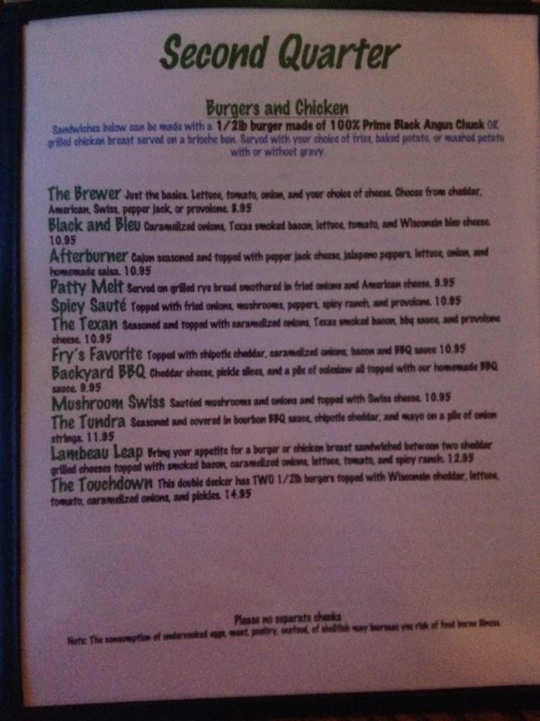 Menu at Gary's Wind Lake Boathouse pizzeria, Wind Lake