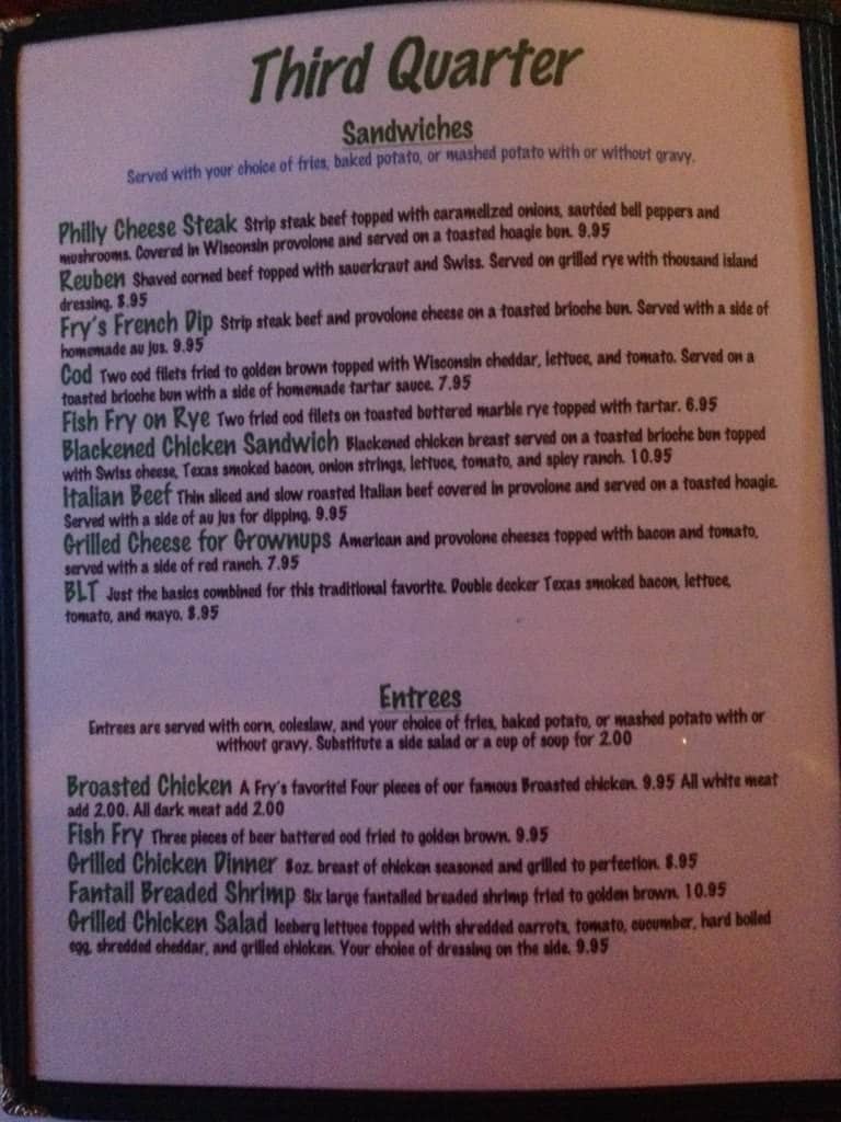 Menu at Gary's Wind Lake Boathouse pizzeria, Wind Lake