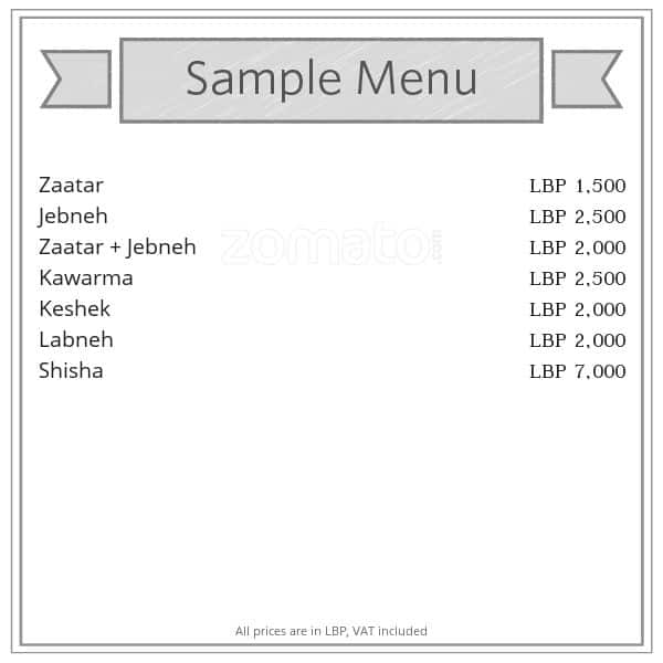 Snack al Worood Menu, Menu for Snack al Worood, Ras Osta, Jbeil ...