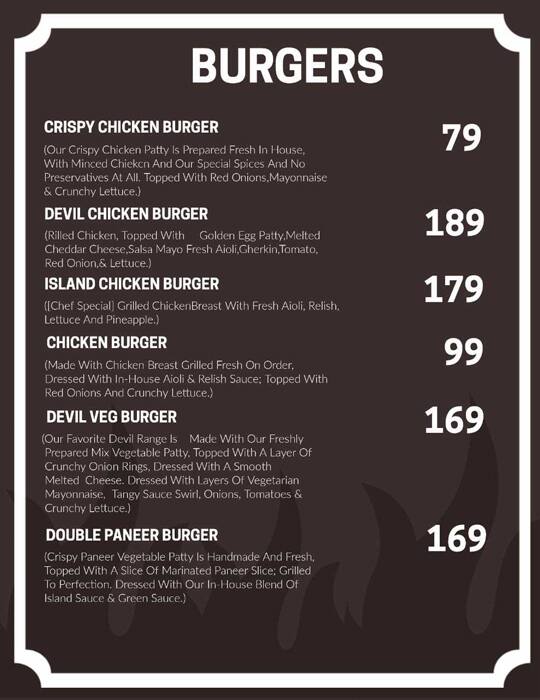 Menu of Burger Mania, Uttam Nagar, New Delhi