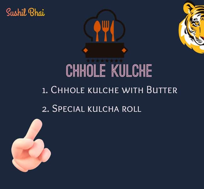 Menu of Chole Kulche, Connaught Place, New Delhi