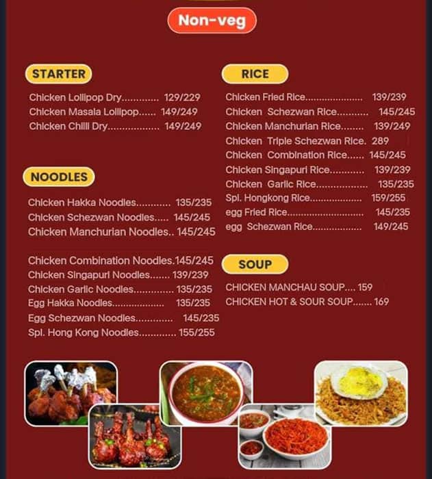 Menu of Chinese Corner, Viman Nagar, Pune