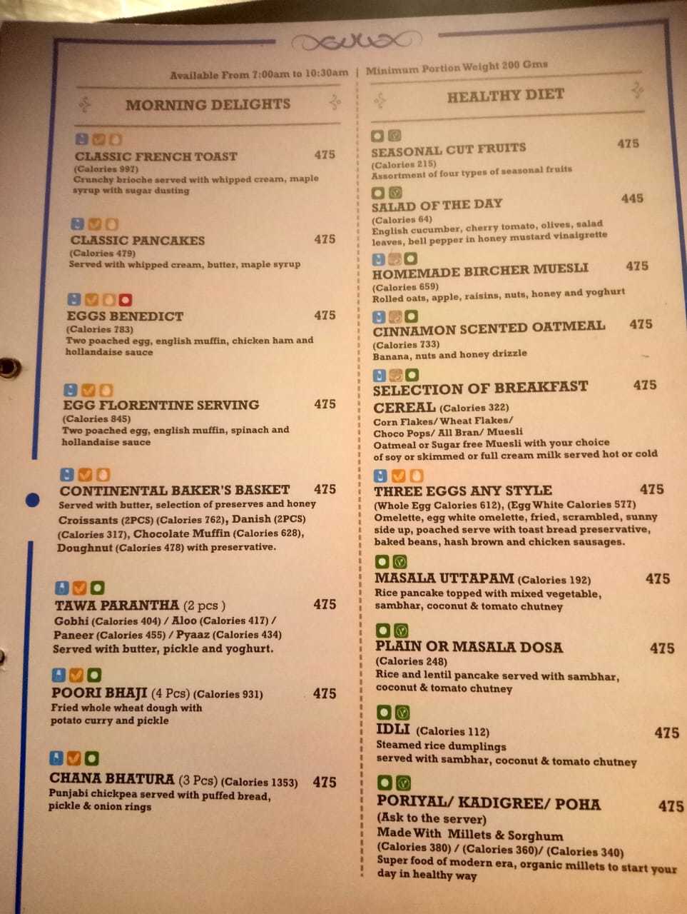 Menu of W Cafe By Wyndham, Phase 11, Mohali