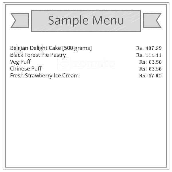Menu of Cream 'N' Crust, Vesu, Surat