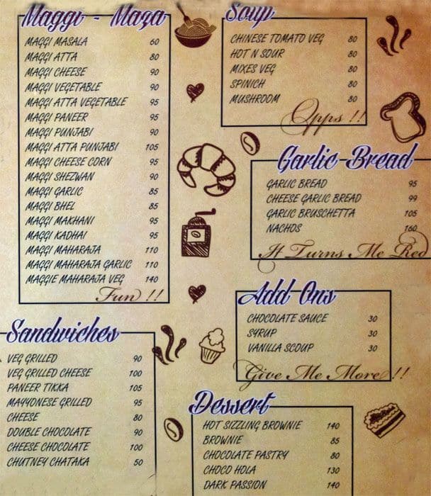 Menu at Nescafe, Mumbai, 5, Vaishali Shopping Centre, V M Road, Next To ...