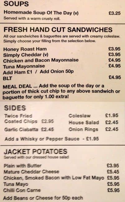 Menu at Kudos pub & bar, Glasgow