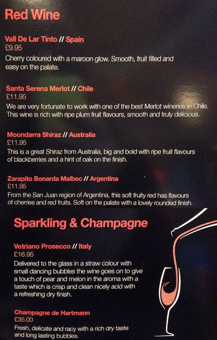 Menu at Kudos pub & bar, Glasgow