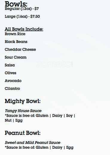 The Mighty Bowl Menu, Menu for The Mighty Bowl, Vancouver, Vancouver ...