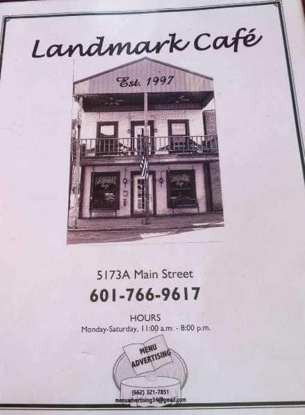 Menu at Landmark Café & Grill cafe, Lucedale