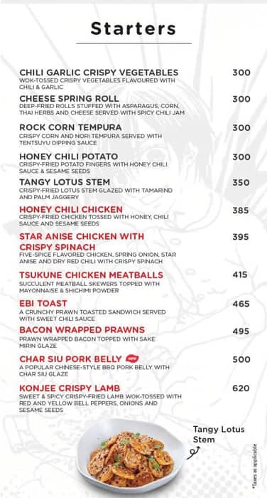 Menu of You Mee, Oshiwara, Andheri West, Mumbai