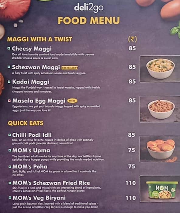 Menu of Deli2go, Injambakkam, Chennai