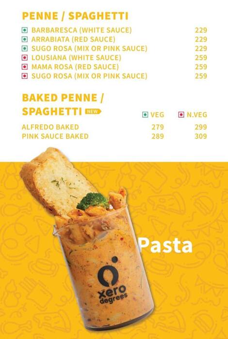 Menu at Xero Degrees Surat Cafe, Surat