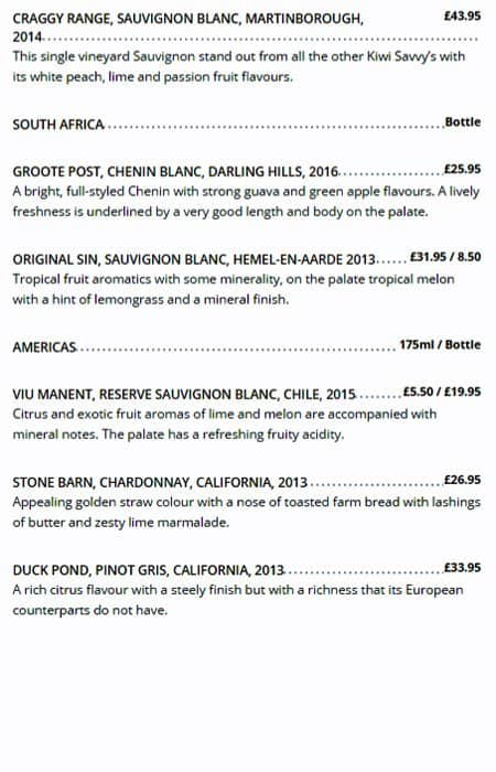 Menu at dion bar & restaurant, London