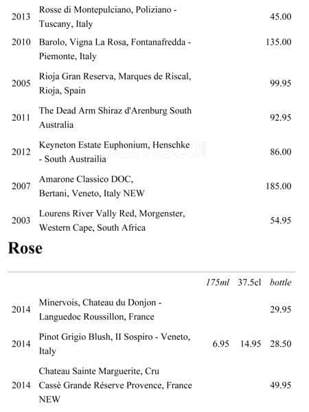 Menu at The Portman pub & bar, London, 51 Upper Berkeley St