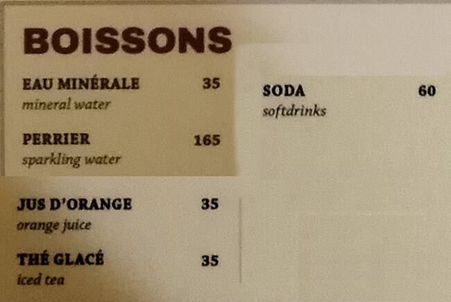 Menu at Le Coude Rouge restaurant, Makati