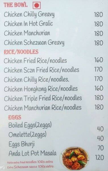 Menu at Royal Baba's Garden, Pune