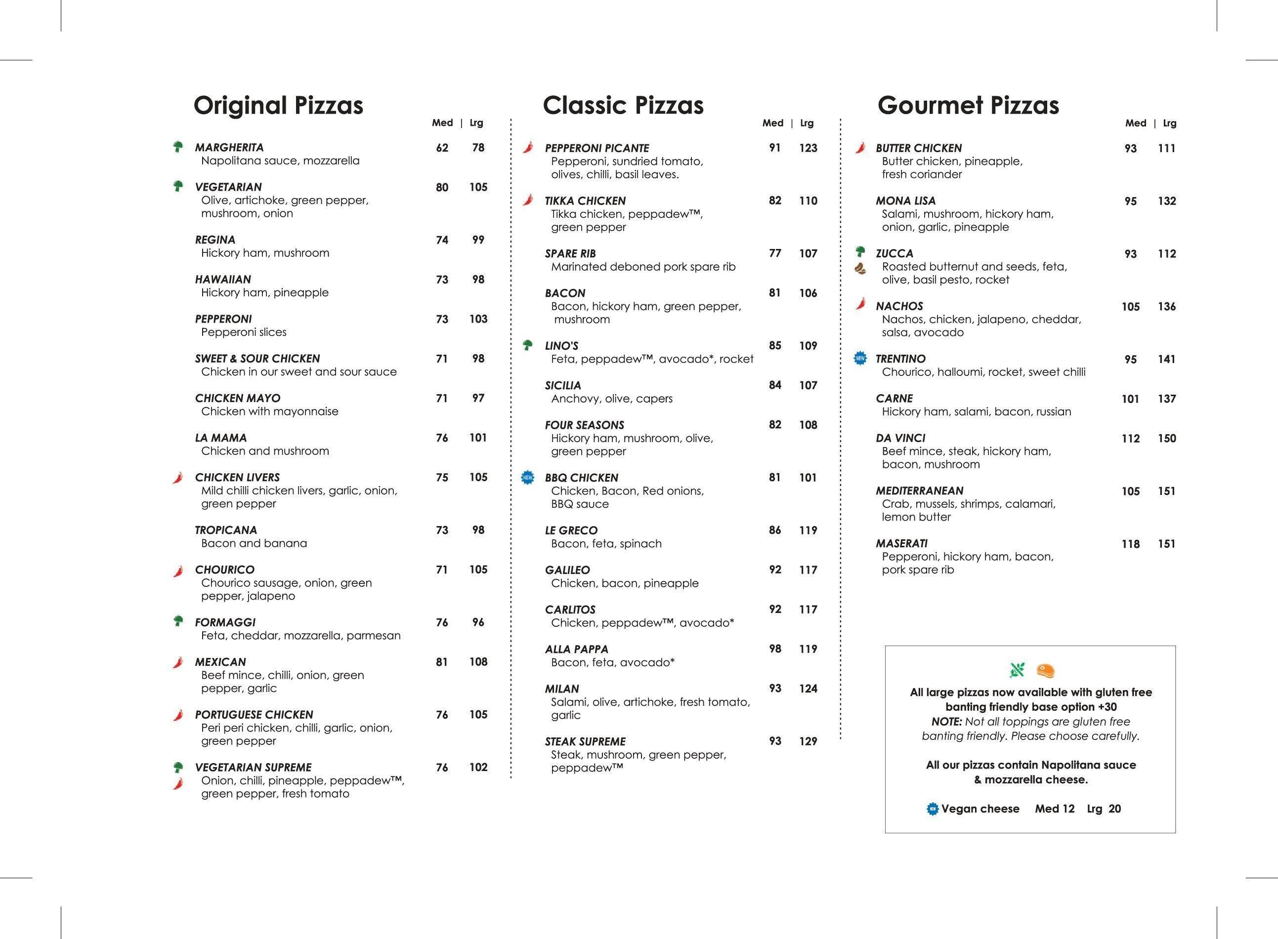 Menu at Del Forno Hatfield restaurant, Pretoria, Hillcrest Boulevard ...