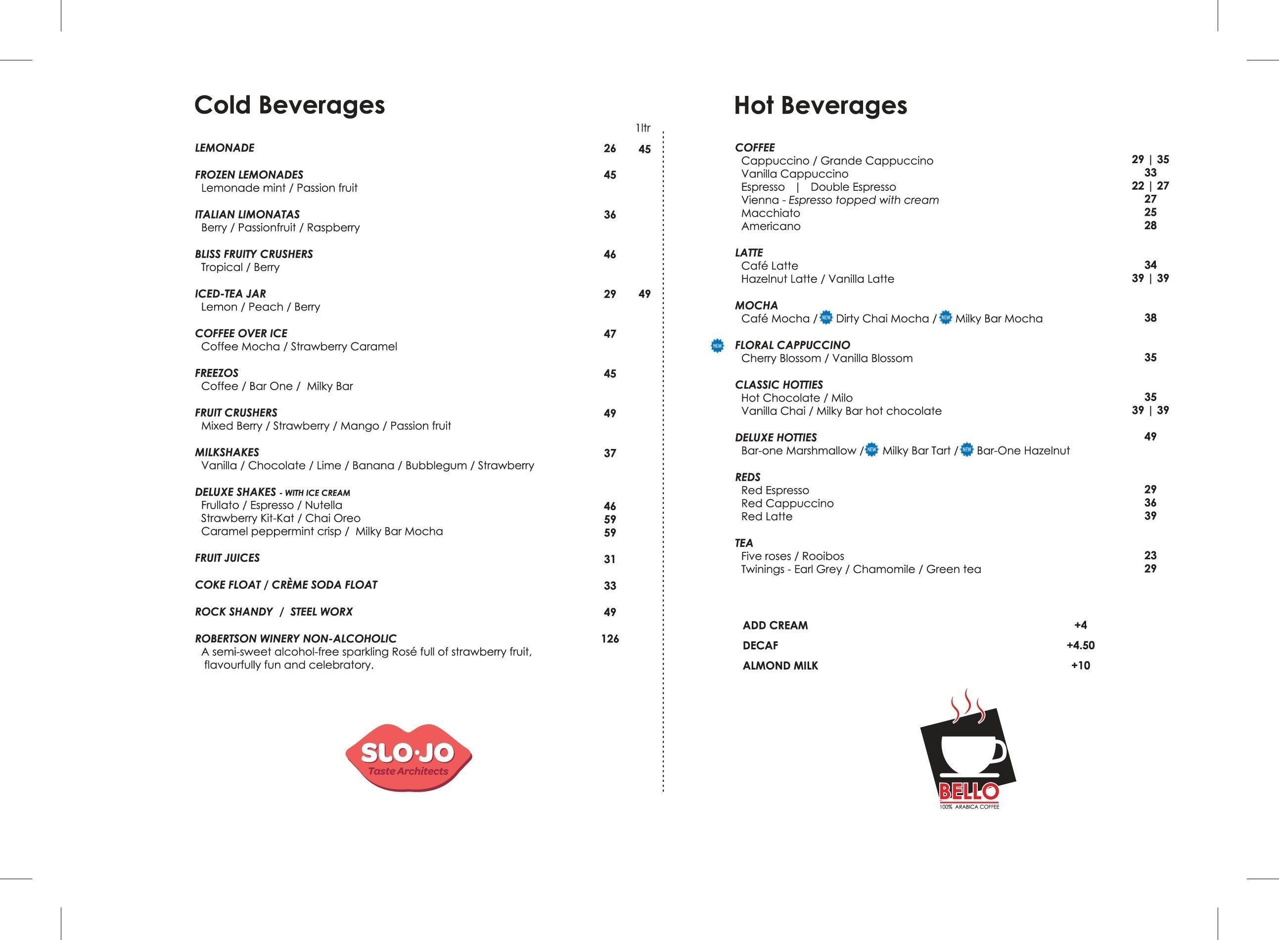 Menu at Del Forno Hatfield restaurant, Pretoria, Hillcrest Boulevard ...