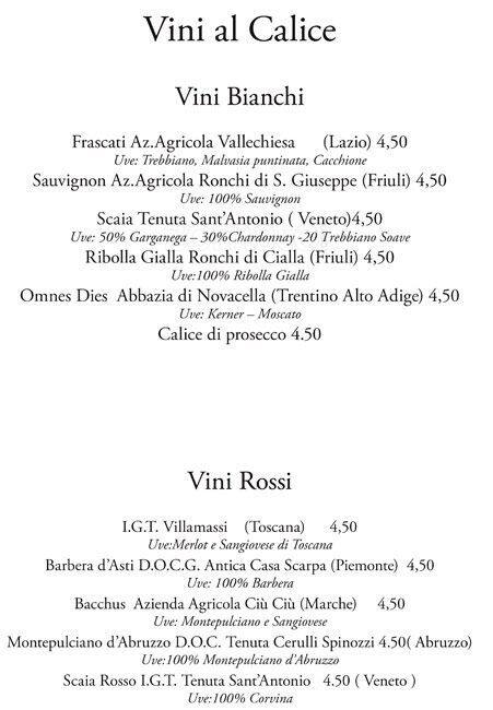 Menu at Piperno Restaurant, Rome