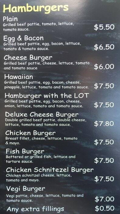 Menu at FISH AND CHIPS ON CIVIC restaurant, Altona
