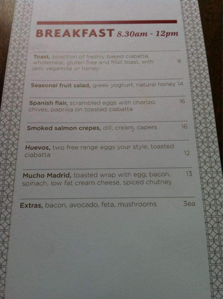 Menu at Toku Sushi restaurant, Claremont