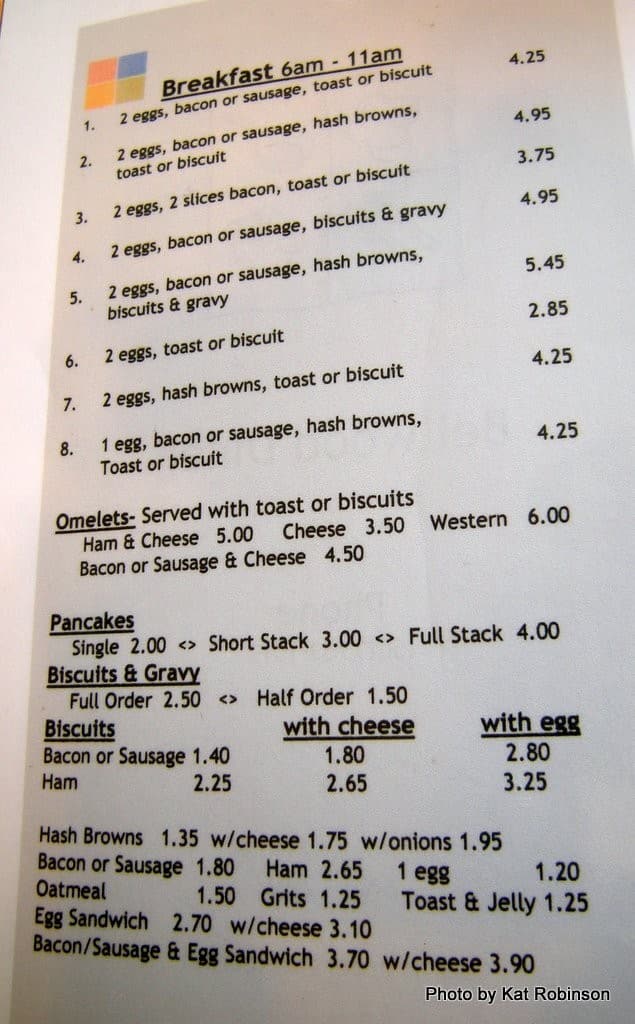 Menu at Bellwood Diner, North Little Rock, MacArthur Dr