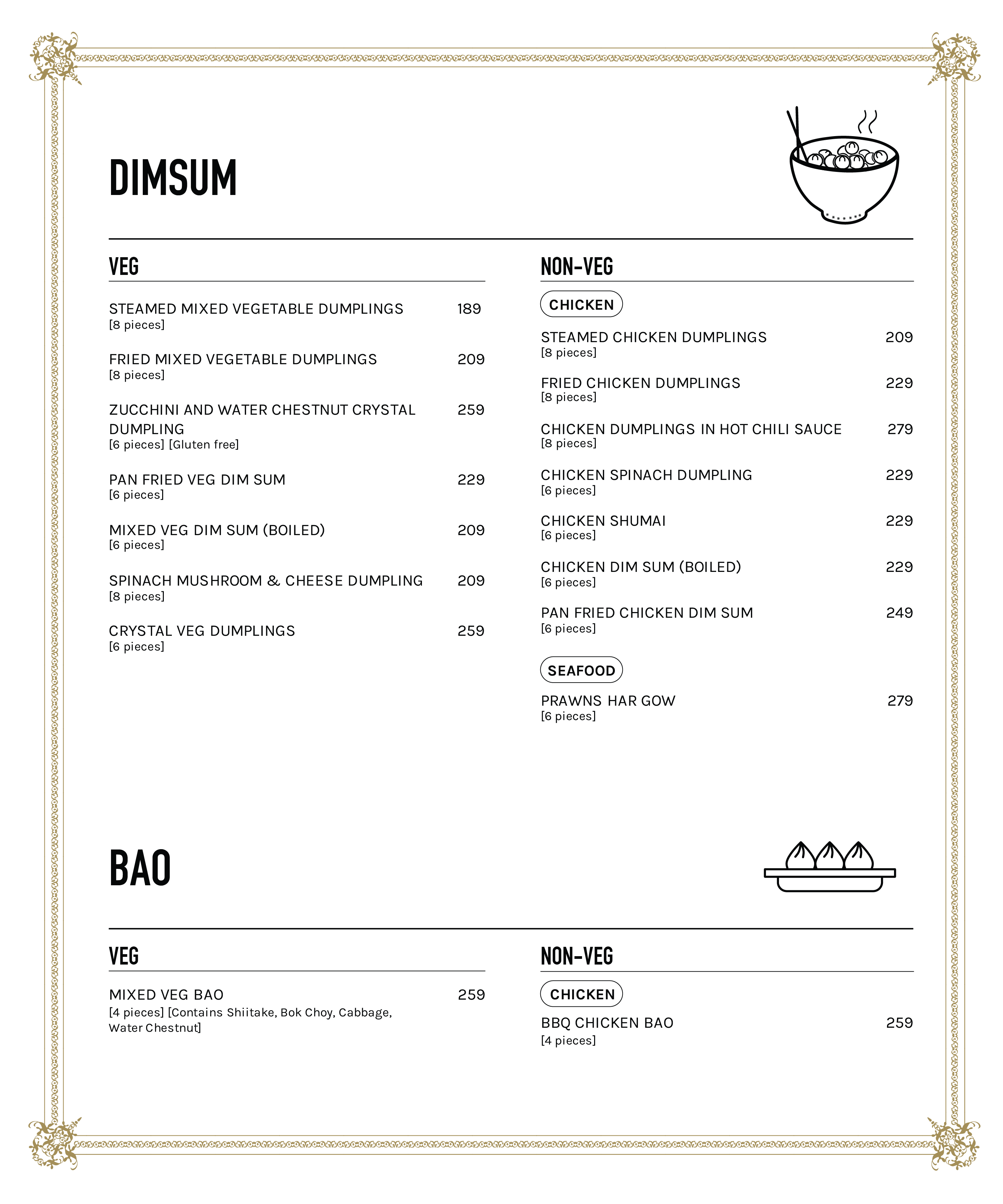 Menu of Night Owl, Near Andheri West Station, Mumbai