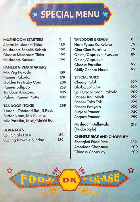 Menu at Dhaba Cafe, Chennai, No 18
