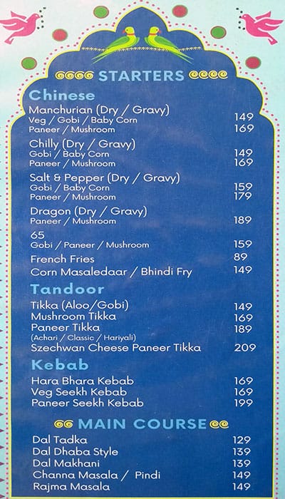 Menu at Dhaba Cafe, Chennai, No 18